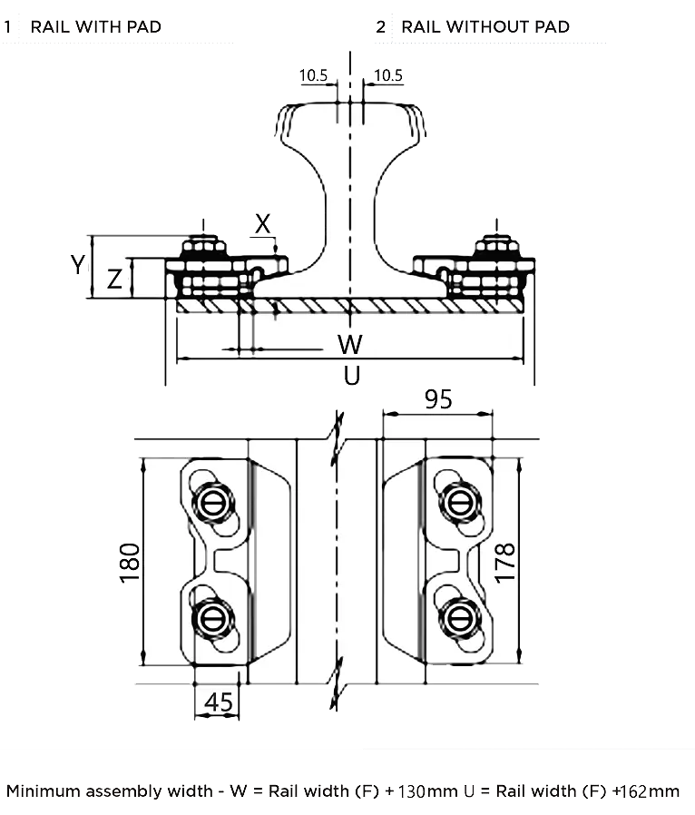 W20-221 Rail Clip | 305kN Load Capacity Heavy-Duty Fixing